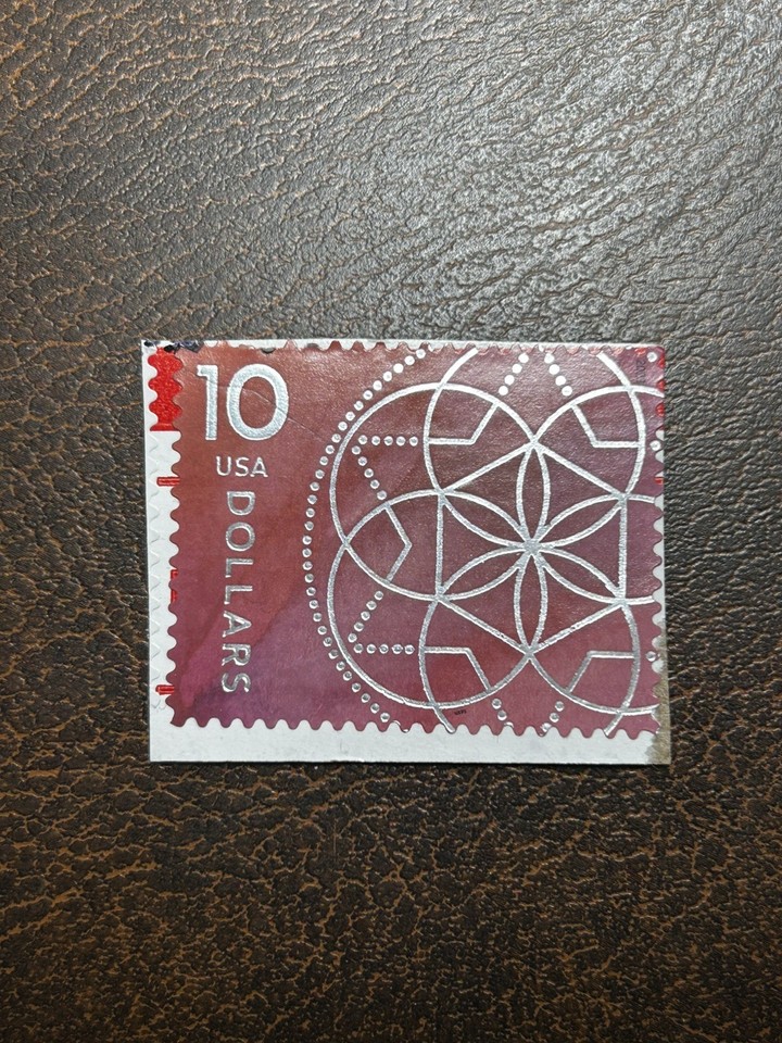 USED $10 Face Value US Postage #5755 2023 $10 Floral Geometry Unmarked ...