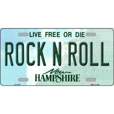 Rock N Roll New Hampshire Novelty Metal Vanity License Plate Tag LP ...