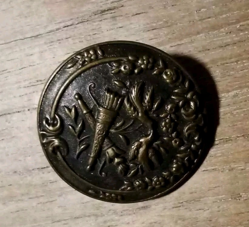 antique eingetr muster W.L.R. brass button 1 3/8 inch | eBay