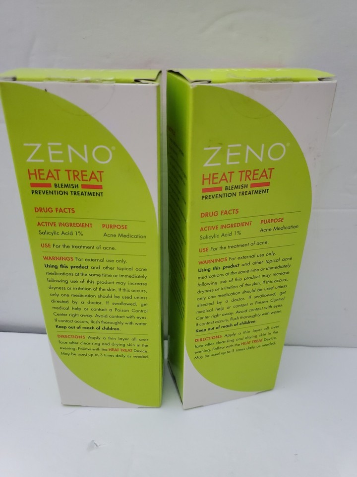 (2) Zeno Acne Treatment Heat Treat Refills 1 oz Blemish Treatment - New ...