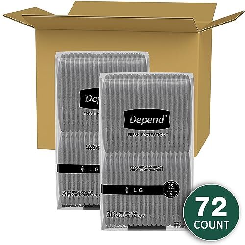 Depend Fresh Protection Adult Incontinence Underwear for Men, 72 Count ...