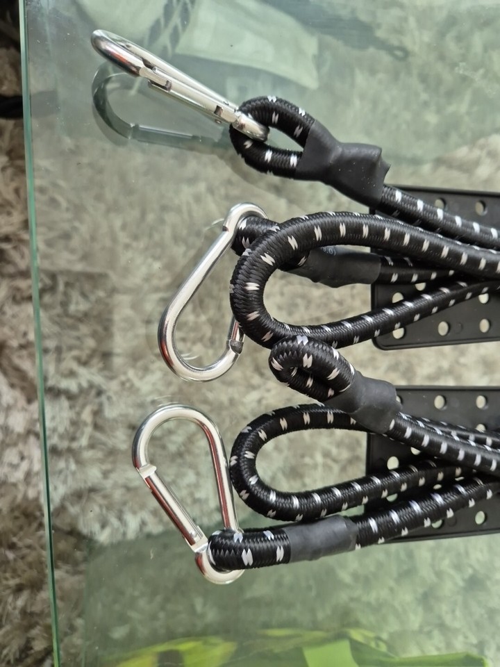 2. X BASIX 36" Bungee Rope with Carabiner Clips Cords Elastic Tie Down ...