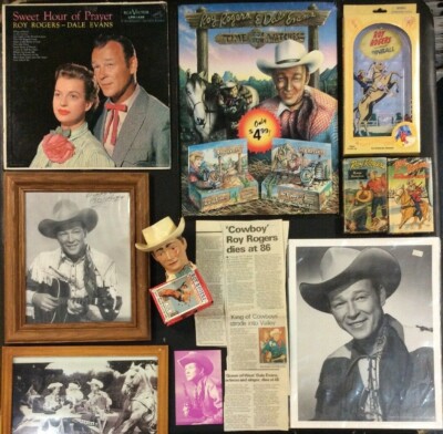 ROY ROGERS 13 PIECE COLLECTIBLES LOT RECORD NEWSPAPER CLIPPINGS ...