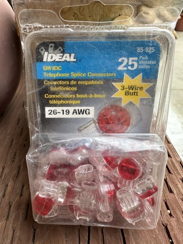 Ideal 85-925 IDC 3-Wire UR Red Butt Splice Jellybean Connectors - 2 x ...