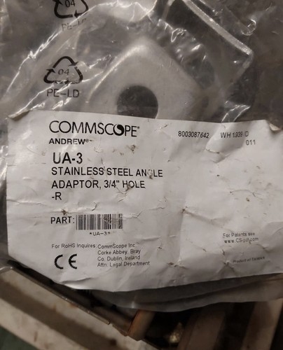 Commscope Andrew UA-3 Stainless Steel Angle Adaptor 3/4" hole (Pack of ...