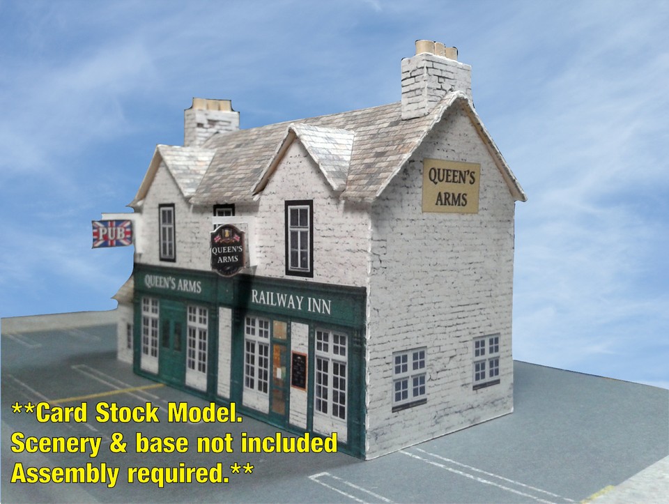 N Scale Building - British Pub & Inn ( Cardstock PRE-CUT Paper Kit) | eBay