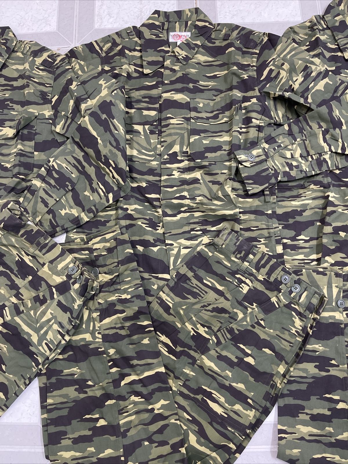 Lot 3 Sets Modern Vietnamese Military K94 Tiger Stripe Camo Uniform ...