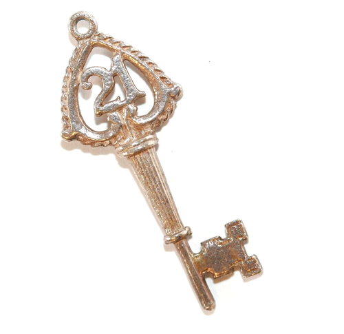 Vintage NUVO Sterling Silver 21st Birthday Key Bracelet Charm 1.7g | eBay