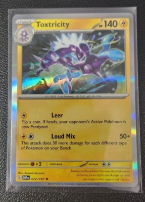 Toxtricity ERROR HOLO BLEED 072/197 Pokemon TCG Card OBF Near Mint NM ...