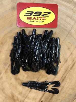 392 Baitz 3.5” Quick Craw 20ct Black/Blue Crawfish | eBay