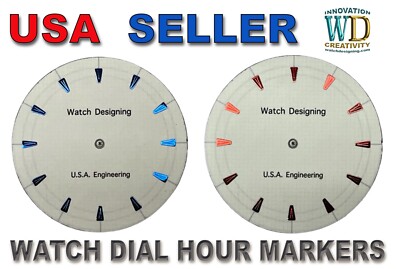 NEW 12 Watch Dial Hour Markers indexes Nickel Plated Metal with ...