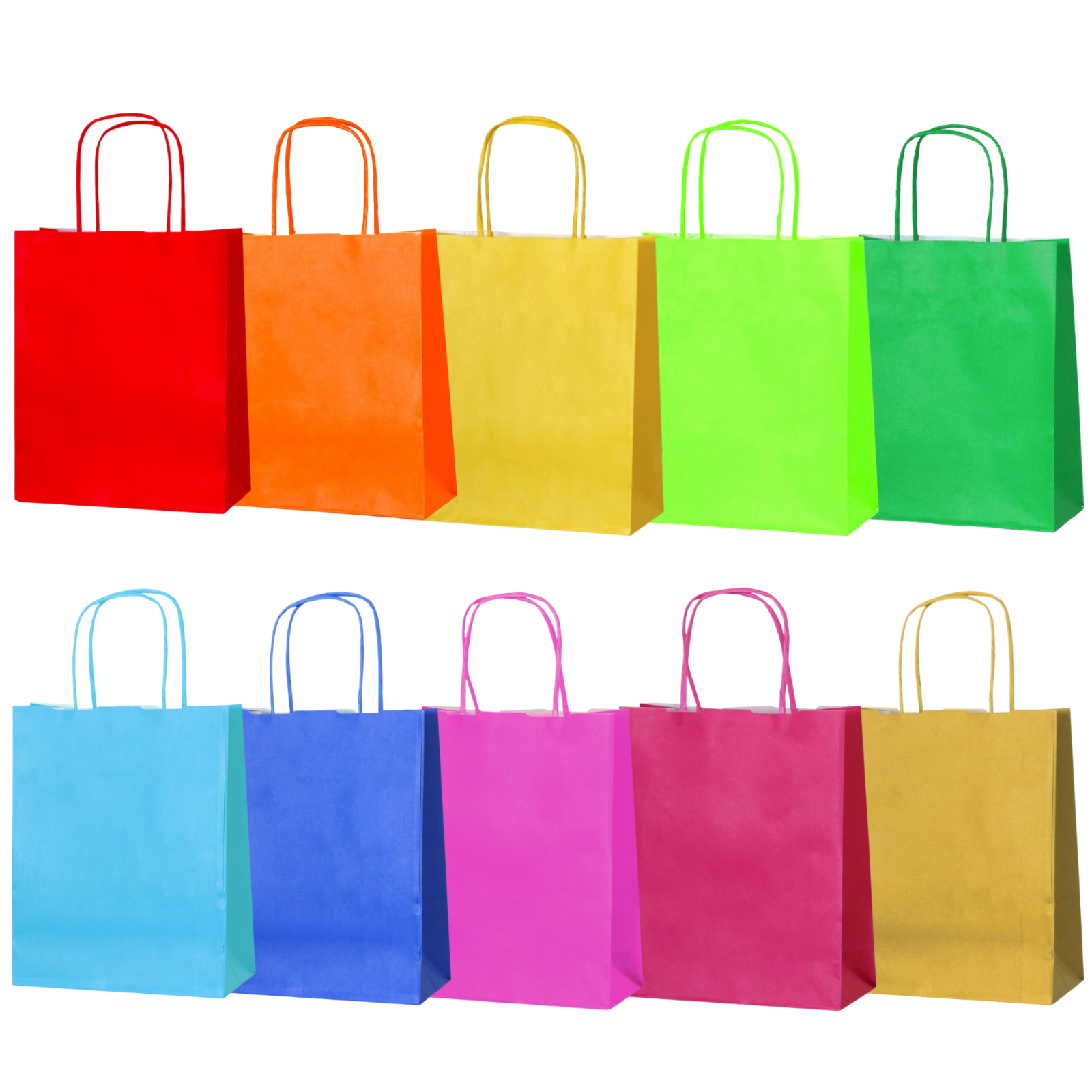 Bright Paper Party Bags - Gift Bag With Handles - Recyclable Birthday ...