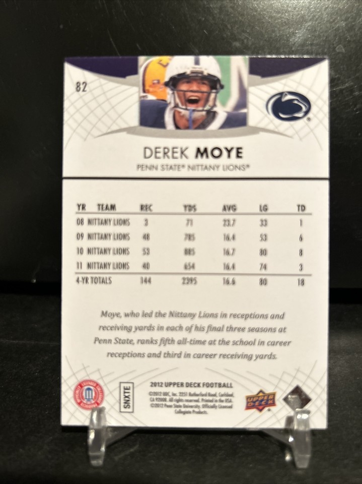2012 Upper Deck Derek Moye Star rookies Penn State Nittany Lions #82 | eBay
