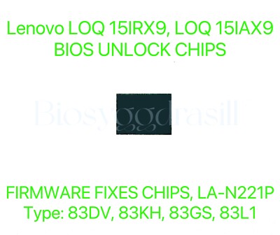 LENOVO LOQ 15IRX9, LOQ 15IAX9, NO PW BIOS CHIP LA-N221P 83DV, 83KH ...