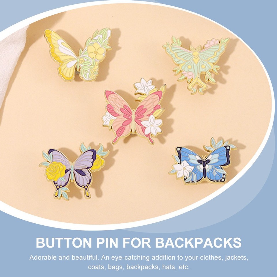 5 Pcs Alloy Rhinestone Butterfly Brooch Brooches for Women Fashion ...