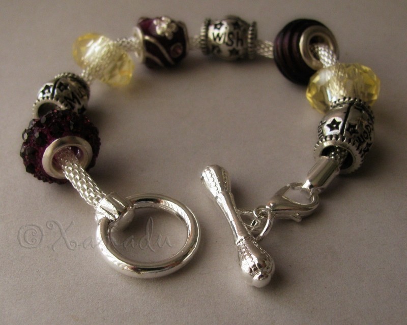 7.5in 19cm European Toggle Bracelet Chain For Large Hole European Charm ...