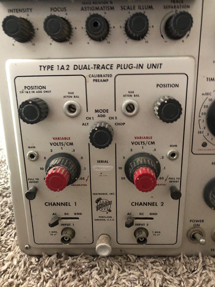 Tektronix Type 547 Oscilloscope 1A2 Dual-Trace Plug-in Unit Works 2 ...