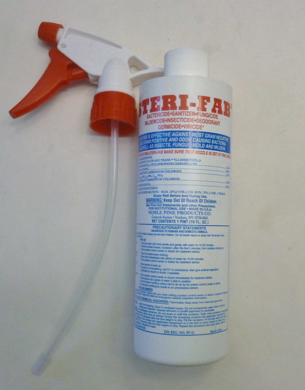 STERI-FAB Bactericide Sanitizer Fungicide Mildewcide Insectide ...