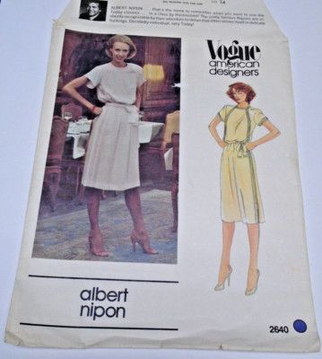 Vogue 2640 Pattern Misses Albert Nipon Dress Sz: 14 B36 Uncut | eBay