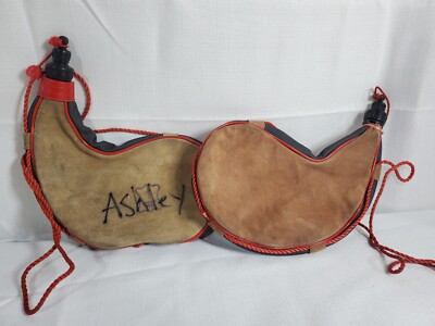 Vintage Coghlans Bota Bag canteen pair polylined camping hiking leather ...