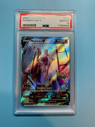 PSA 10 Mewtwo V 072/078 2022 Pokemon Go Alternate (Alt) Full Art GEM ...