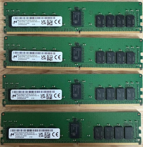 Micron 64GB (16x4) 2Rx8 PC4-3200AA RE2 MTA18ASF2G72PDZ-3G2E1V1 ECC ...