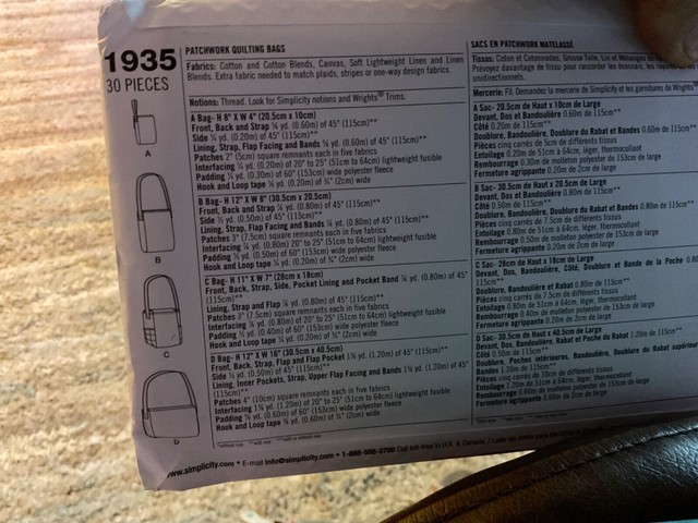 Simplicity Pattern 8331 One Size Hangbags Tote 2 or 3 Sizes Uncut ...