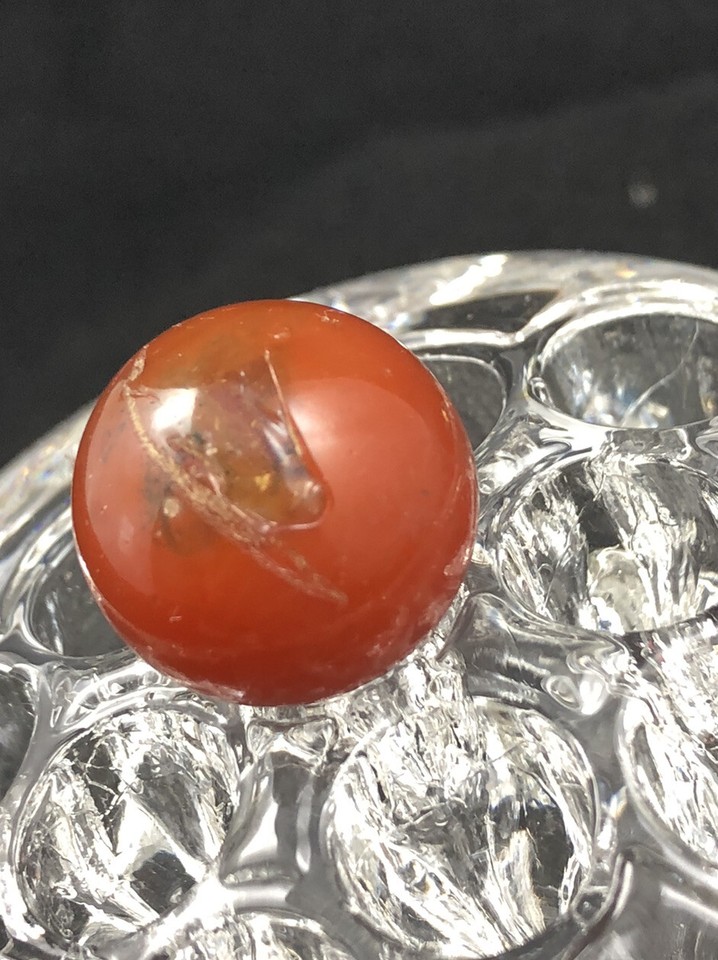 AKRO AGATE (HAND GATHERED) 27/32" RARE MARBLE RED ORANGE BROWN | eBay