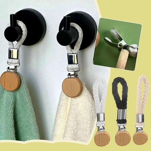 Beech Round Head Storage Clip Hanging Rope Clips Kitchen Towel Clip= | eBay