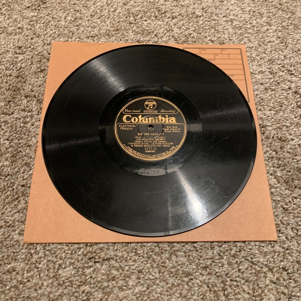 78 RPM Record Vincent Rose Blue River Jazz Dance Band Columabia Rare ...
