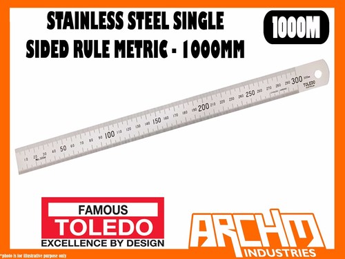 TOLEDO 1000M - STAINLESS STEEL SINGLE SIDED RULE METRIC - 1000MM ...