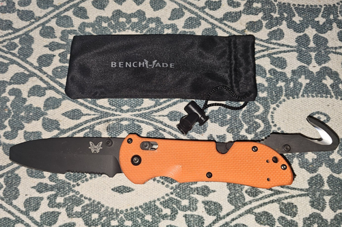 Benchmade Knives - Triage 916SBK-ORG Rescue Black N680 Steel Orange G10 ...