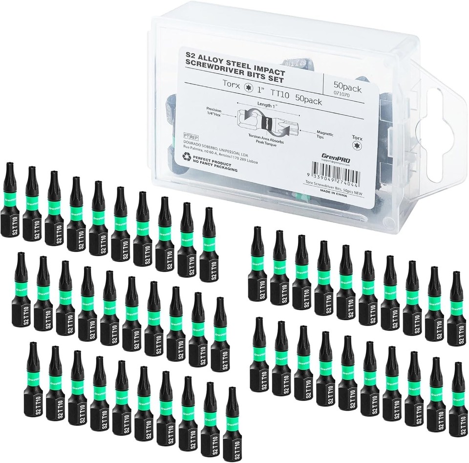 Torx Bit Set 14pc Impact Driver Bit Set, Magnetic Torx Screwdriver Set ...