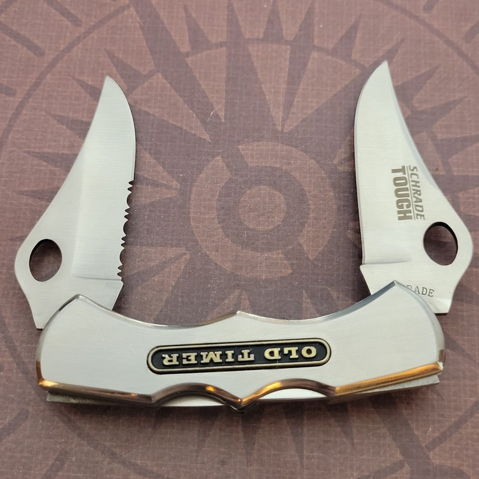 Schrade Tough Old Timer Double Lockback Knife Stainless Steel Handles ...