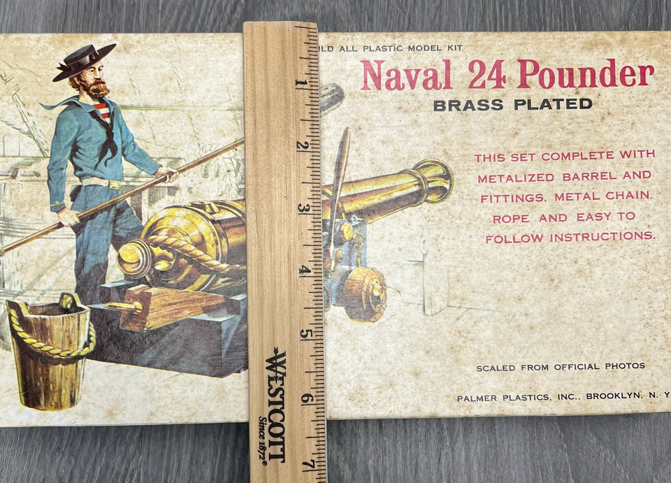 Vintage Palmer Plastics Naval 24 Pounder Brass Cannon Model Kit ...