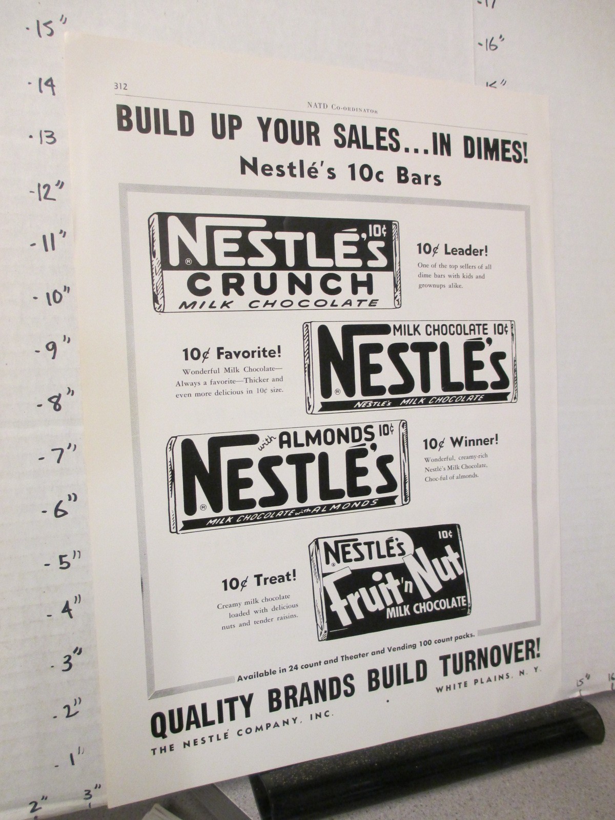 trade magazine ad 1958 NESTLE'S candy bar wrapper Crunch Fruit Nut ...