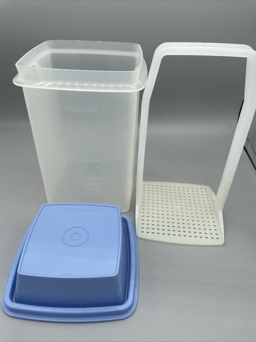 Vintage Tupperware Pickle Keeper 3pc set 1562-4 /1560-1 Blue | eBay