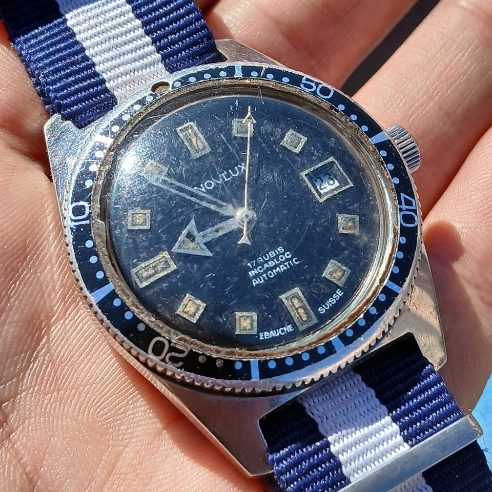 NOVLUX Skin Diver 20 ATM Automatic Vintage Stainless Steel Large 37mm ...