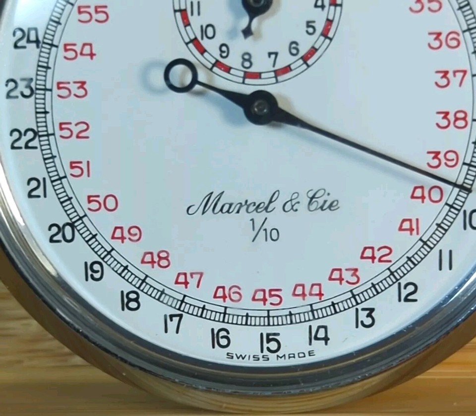 VINTAGE MARCEL & CIE POCKET TIMER SWISS STOP WATCH 1 JEWEL 1/10 ...