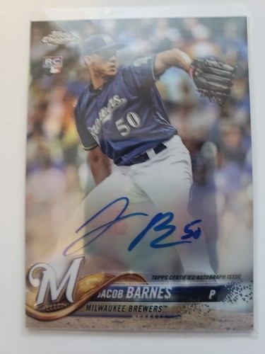 2018 Topps Chrome Baseball Jacob Barnes refractor rookie auto - 202/499 ...