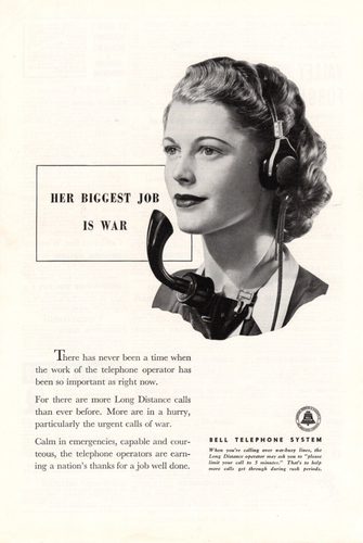 1944 Bell Telephone System WWII Operator ORIGINAL Vintage Ad | eBay