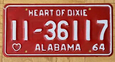 Alabama 1964 CALHOUN COUNTY License Plate # 11-36117 | eBay