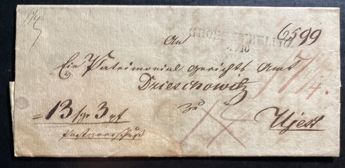 1834 Poland Russia Letter Sheet Stampless cover To Ujest | eBay