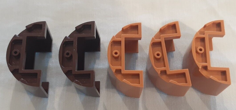 Lego 24593 - Cylinder Half 2x4x2 w/1x2 Cutout - 3 Med Nougat, 2 Dk ...