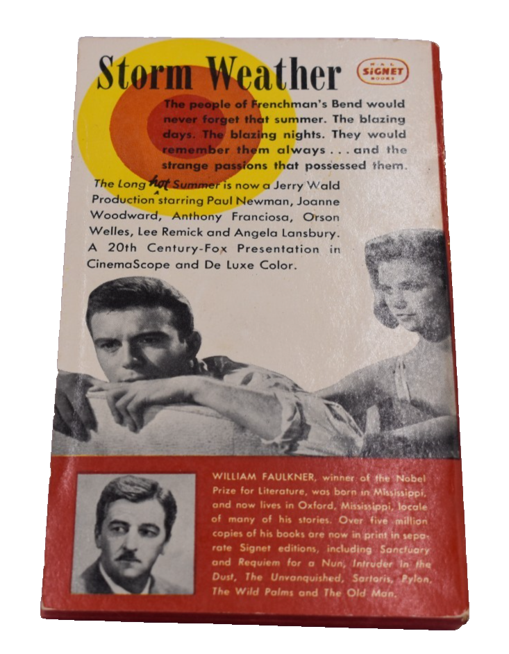 THE LONG HOT SUMMER by William Faulkner (1958 vintage Signet paperback ...