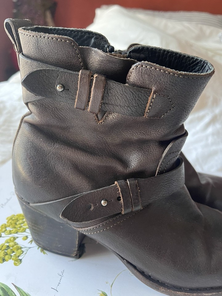 Rag And Bone Dark Brown Ankle Boots With Straps And Hardware Sz 8 | eBay