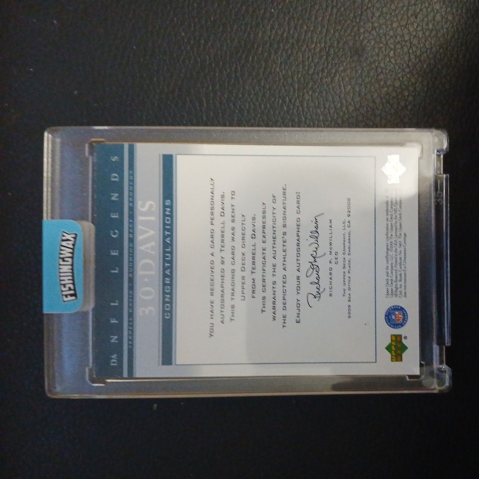 TERRELL DAVIS 2000 UD NFL LEGENDS AUTOGRAPH AUTO #48/130 UDA!!- BRONCOS ...