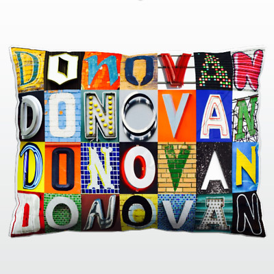 Personalized Pillow featuring the name DONOVAN in photos of actual sign ...