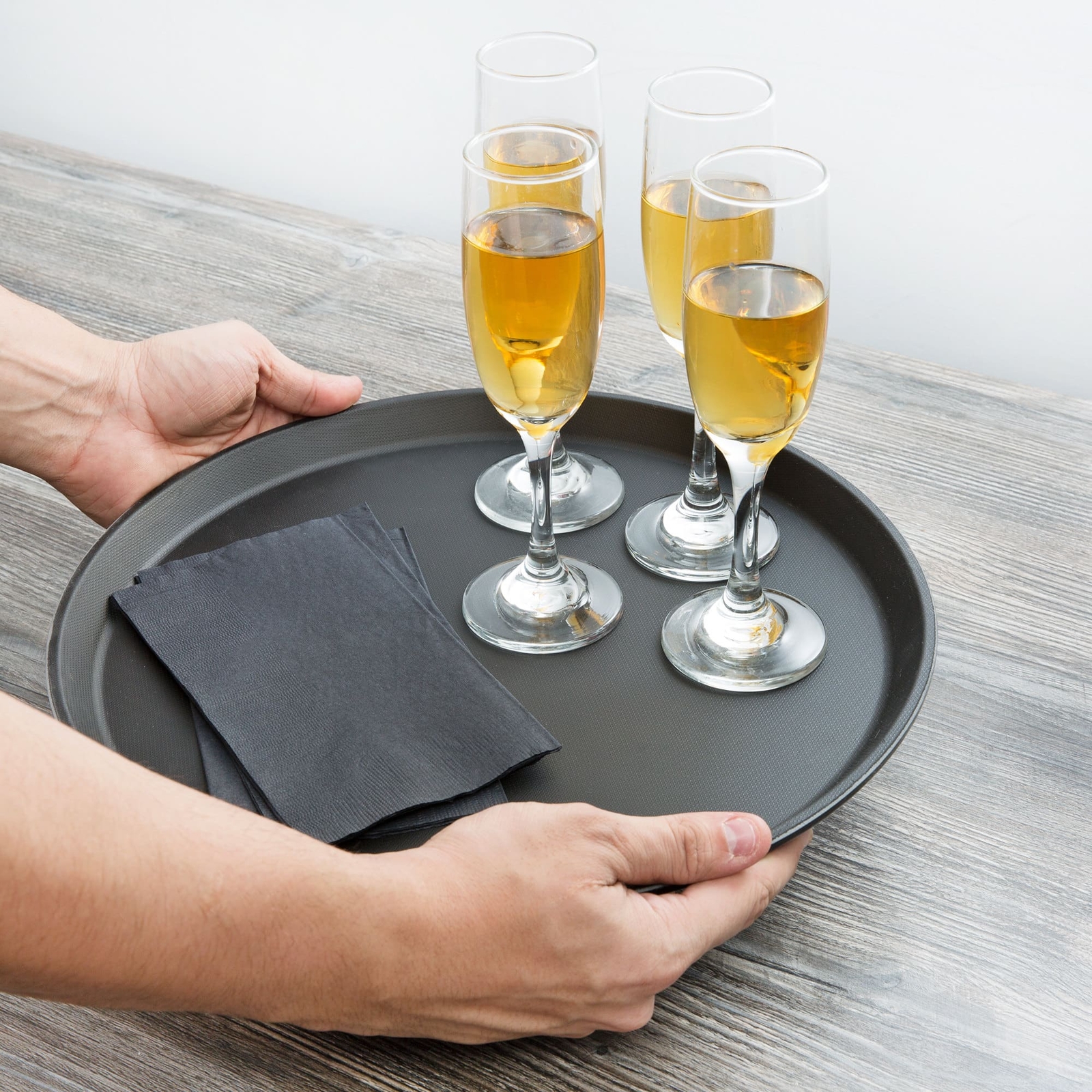 KH Round Non-slip Drink Trays 350mm Black | eBay Australia
