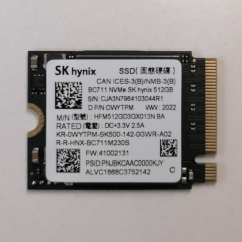 SK Hynix BC711 m.2 2230 1TB / 512GB NVMe PCIe for Microsoft Surface Pro ...